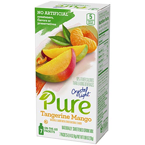 Crystal Light Pure Tangerine Mango, 0.14 Oz Box, 7 Pack