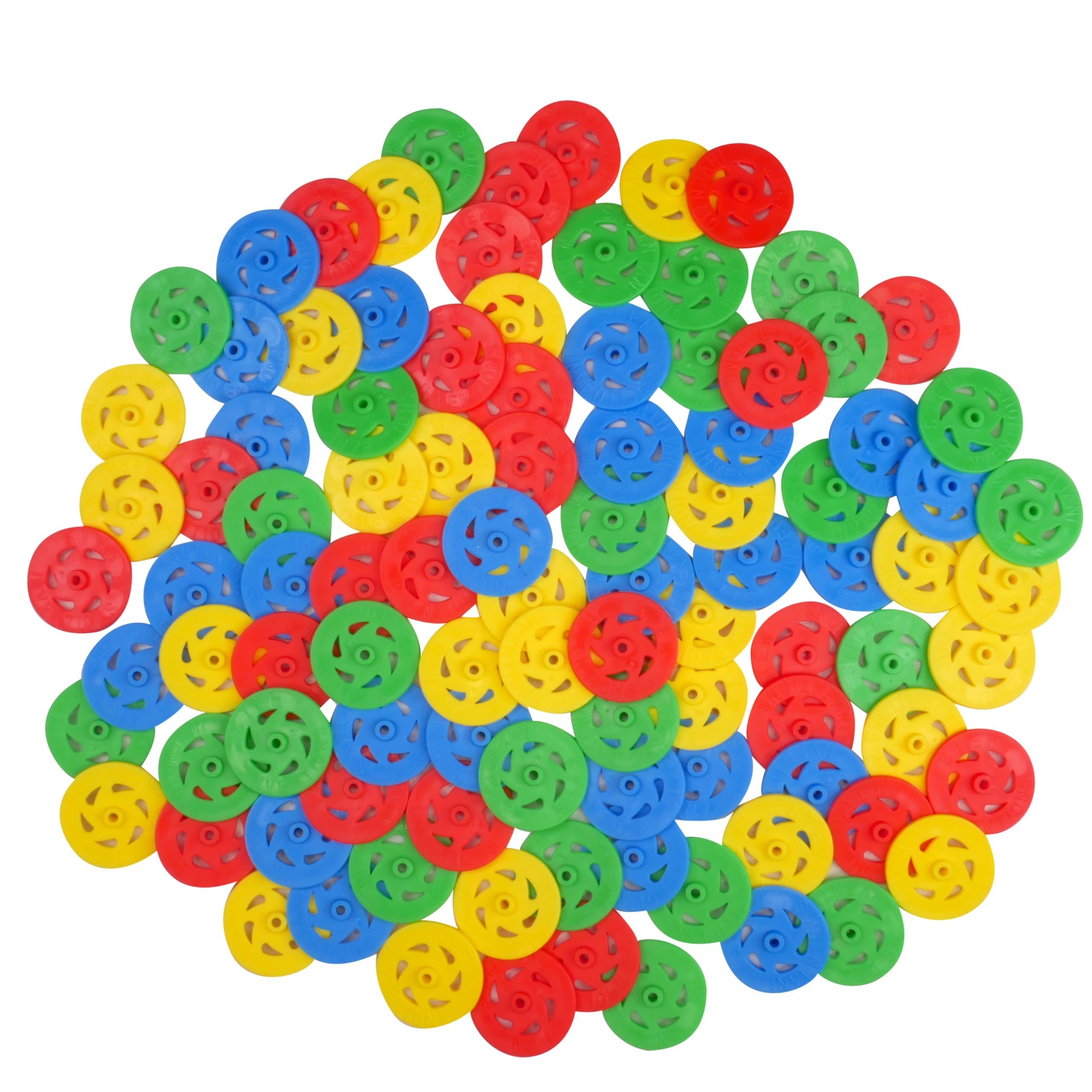 You Make Plastic Project Wheels with 1/8" Hole - Pack of 100 pcs - Designed for Science and Engineering Car Projects