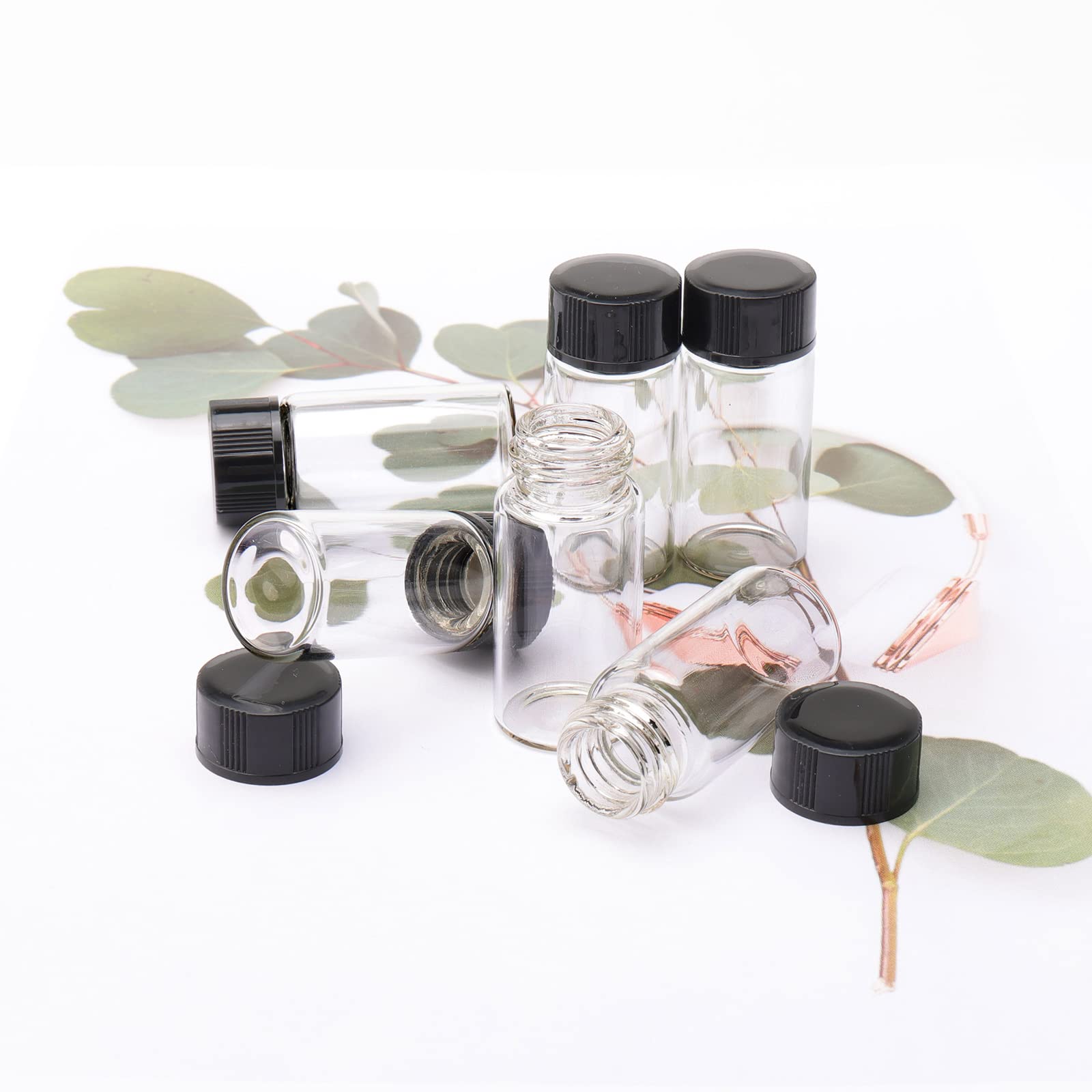 Newzoll Clear Liquid Sampling Sample Vials Glass Bottles Vials Screwcap Capacity 5ml (1/6 Oz) Pack of 20
