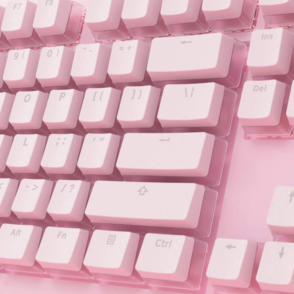 EPOMAKER Sakura 87 Keys RGB Wired Mechanical Keyboard with Acrylic Translucent Case, PBT Pudding Keycaps for Gaming/Mac/Win (Gateron Pink Switch, Sakura)