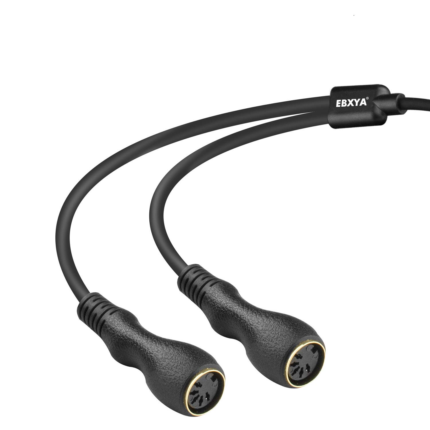 EBXYA MIDI Y Splitter Cable - 5 Pins Din MIDI Male to Dual Female Cable, 3 Feet 2 Packs