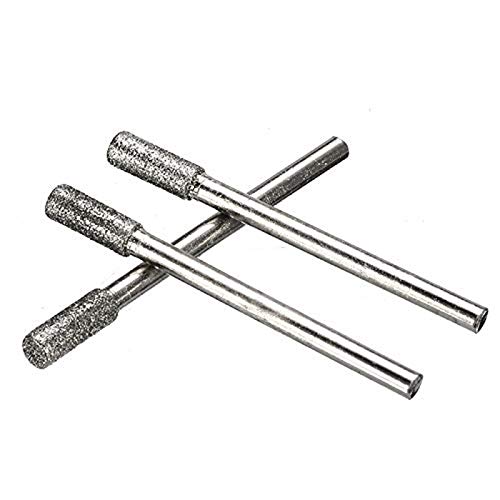 JKUHA 10PCS 4mm Diamond Coated Cylindrical Burr Chainsaw Sharpener Stone File Chain Saw Sharpening Carving Grinding Tools