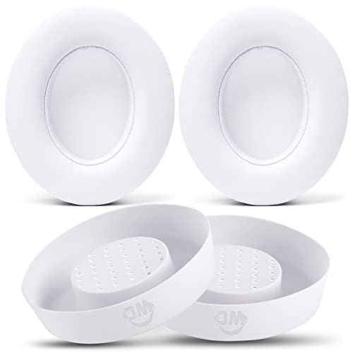 WC Earpads and SweatZ Protective Ear Covers Compatible with Beats Studio 2 & 3, Wired and Wireless | Not for Beats Solo | White & White