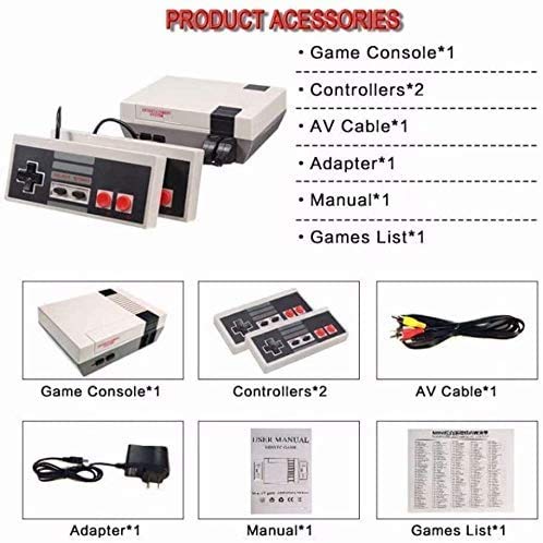 Game Console Mini TV 620 Games Classic Family TV Portable Console Game System Retro Portable Console with Dual Controller, Bring You Happy Childhood Memories
