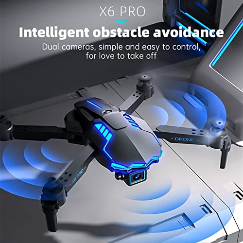 X6 Pro Foldable Dual Camera Drone With 4K HD - WiFi FPV Live Video, Altitude Hold, One Key Take Off/Landing, APP Control, Headless Mode, RC Mini Plane Toys, Gifts For Beginner Kids Adult ( Color : 1 ,
