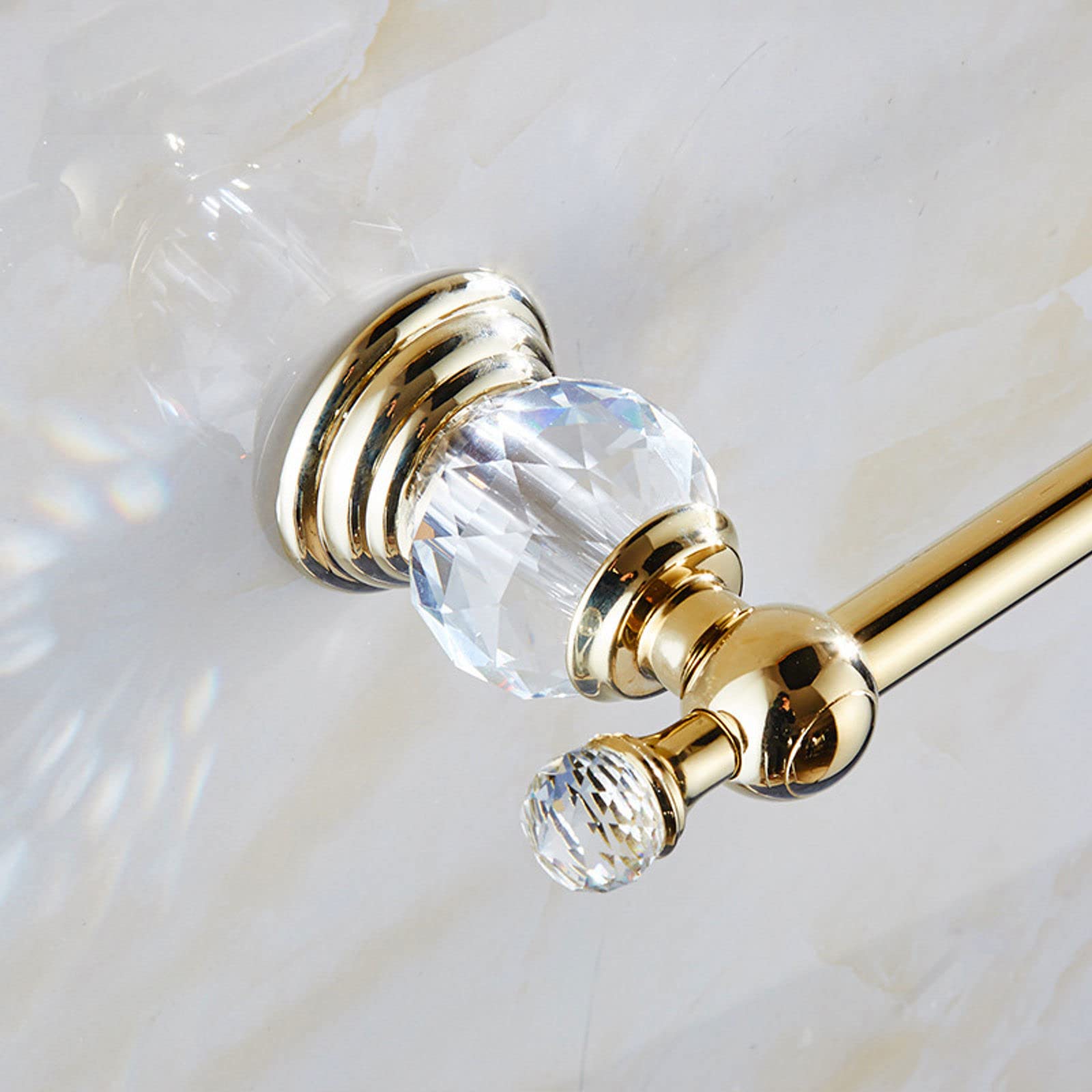 Metal Swivel Towel Rack with Crystal Decor, Multi-Bar Bathroom Towel Rack Euro Stainless Steel Towel Bar for Bathroom, Kitchen, Home Décor-3-Arm-Golden (Size : 4-Arm)