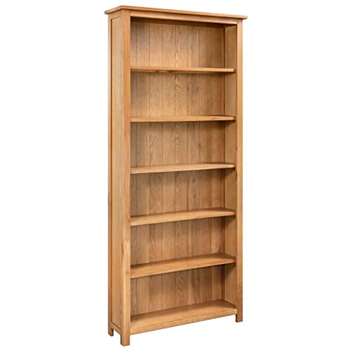 KTHLBRH Open Storage Rack, Vertical Bookshelf, Living Room Display Rack, Suitable for Bedroom, Study, Office 6 Tier Bookcase 31.5"x8.9"x66.9" Solid Oak