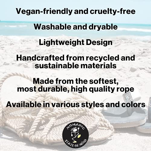 nomadic state of mind Moksha Sandal - Handmade Rope Shoes β Machine Washable β Comfortable & Lightweight β Vegan Friendly β For Women & Men (numeric_13)