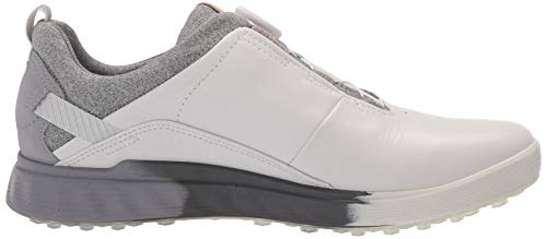 ECCO Women's S-Three BOA Gore-TEX Waterproof Hybrid Golf Shoe, White/Silver Grey, 7-7. 5