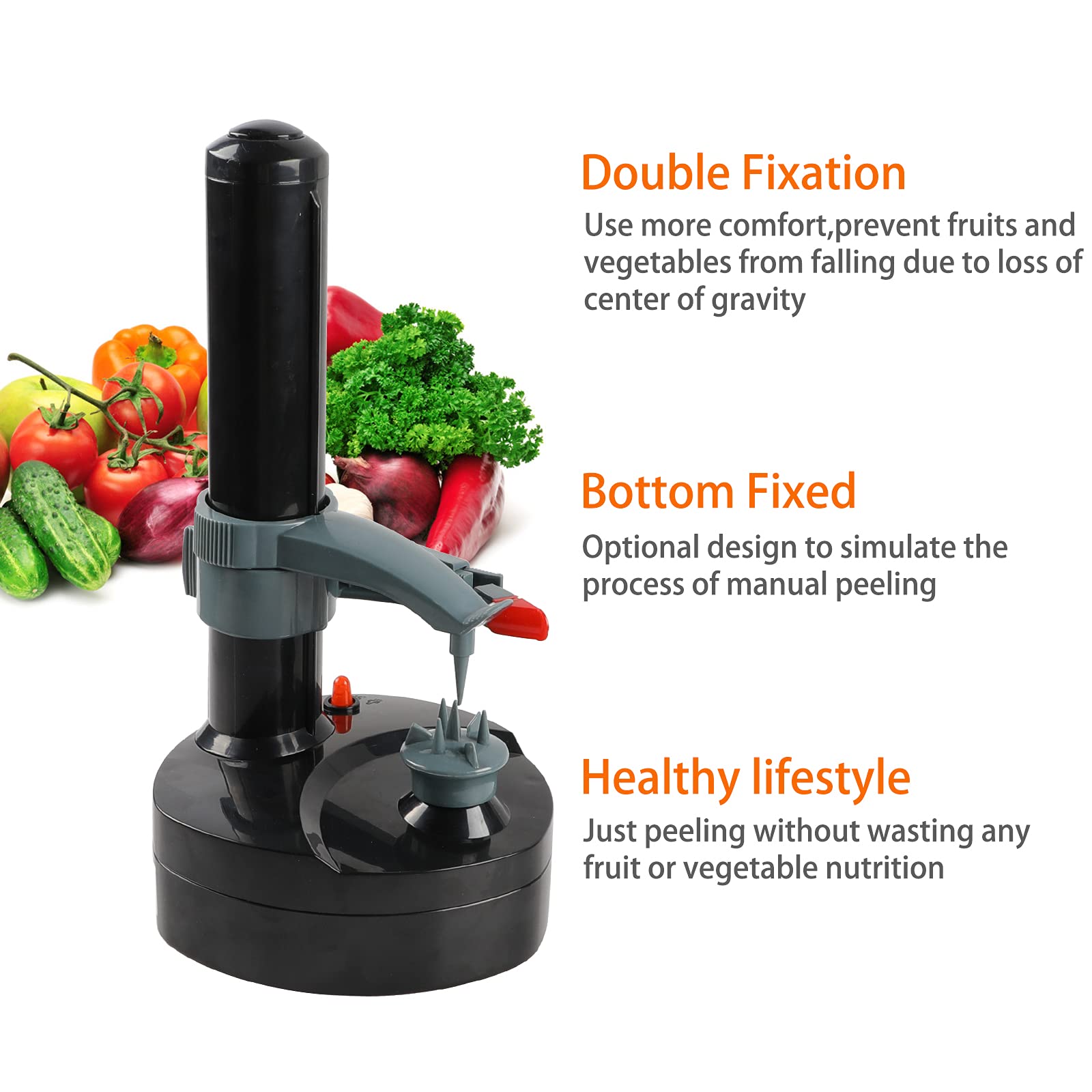 Electric Potato Peeler with 23 Replacement Blades Rotato Express Stainless Steel Automatic Rotating Fruits Fruit Potato Peeler Vegetables Cutter Apple Paring Machine Kitchen Peeling Tool