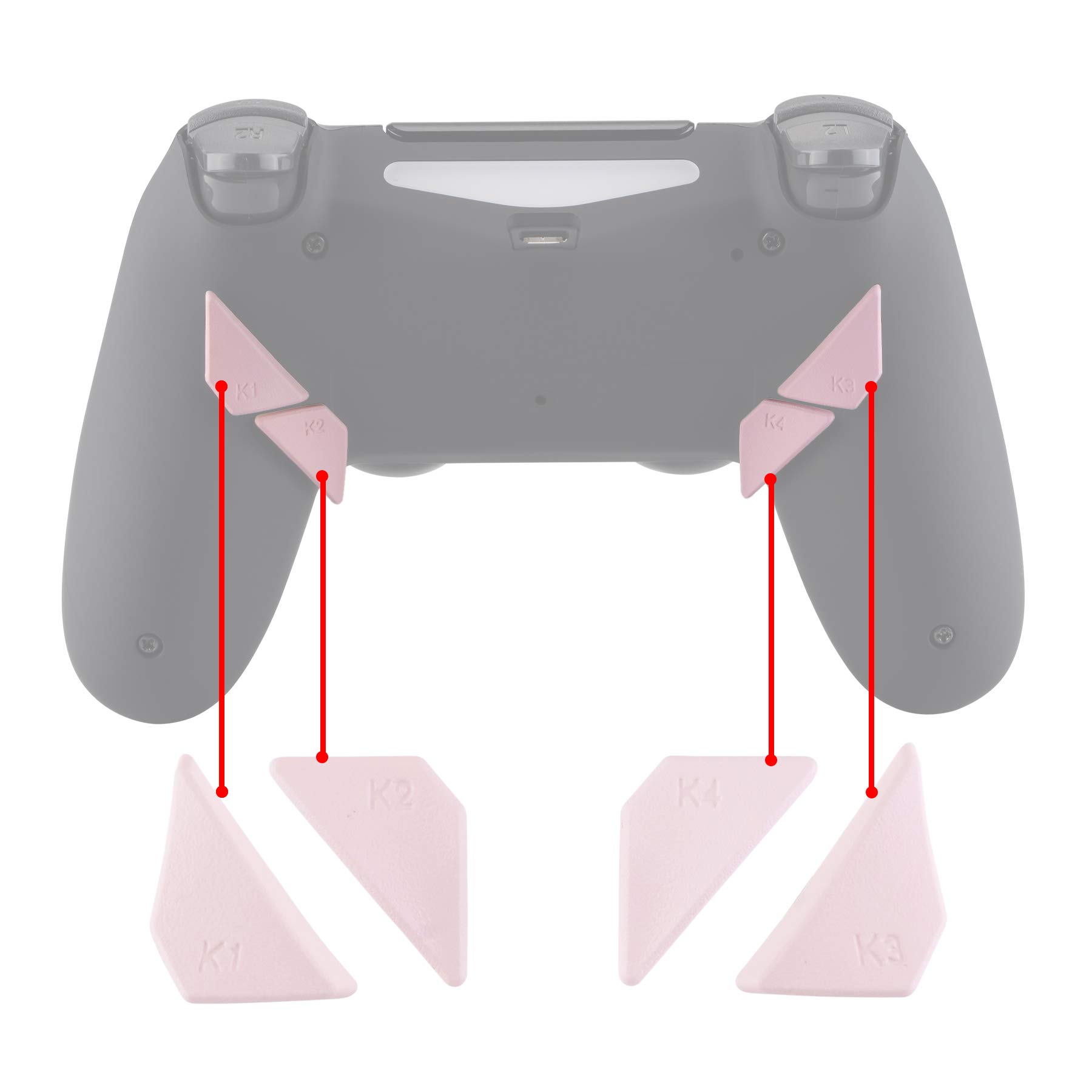 White Replacement Redesigned Back Buttons K1 K2 K3 K4 Paddles for PS4 eXtremeRate Controller Dawn Remap Kit