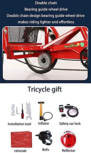 WEIMMIN Adult Tricycle Folding Tricycle for Seniors Comfortable seat 3 Wheel Bicycle with Shopping Basket Double Chain 20 Inch Shock Absorber Front Fork for Parents and Children Maximum Load 400Ib