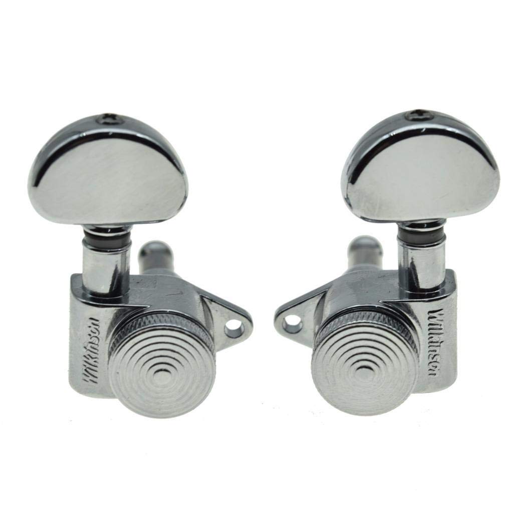 Wilkinson Locking Tuners 3x3 Full Size Locking Guitar Tuners Tuning Keys Pegs Guitar Machine Heads for Les Paul or Acoustic Guitars Chrome