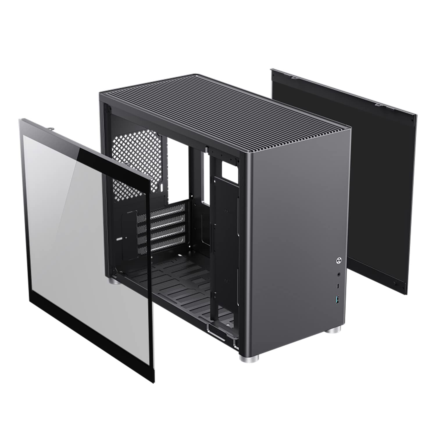 GAMEMAX Micro-ATX Tower Computer Case with Removable Dust-Proof Filter, Dual Tempered Glass Side Panels, PC Gaming Chassis (Spark-Grey)