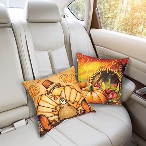 Evoio Fall Pillow Covers 18 x 18 Inch Set of 4 Couch Throw Pillow Cases, Fall Decor for Home, Thanksgiving Decorations Sofa Cushion Pillow Covers