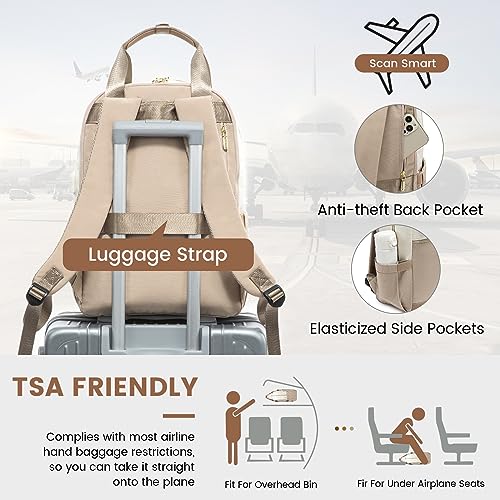 LOVEVOOK Laptop Backpack for Women, Cute Laptop Bag with USB Port, Waterproof Travel Work Backpack Purse, Anti-Theft College Backpacks Casual Computer Daypack Nurse Teacher Bag