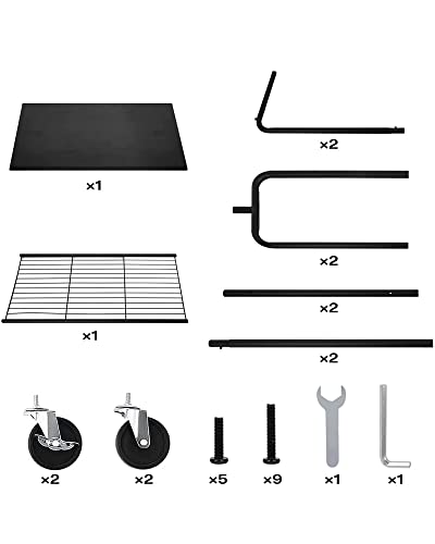 Labonida Rolling Clothing Rack - Space-Saving Clothes Rack on Wheels - Portable Hanging Storage Organizer with 2 Shelves - Sturdy Metal Garment Rack for Home & Business (Black, Industrial Style)