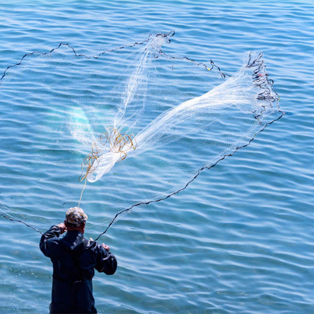 Fishing Net Fishing Net Fish Mesh Trap Netting Outdoor 8M X 0.7M Portable Folding Catch Fish Tool Fishing Accessories (Color : A)