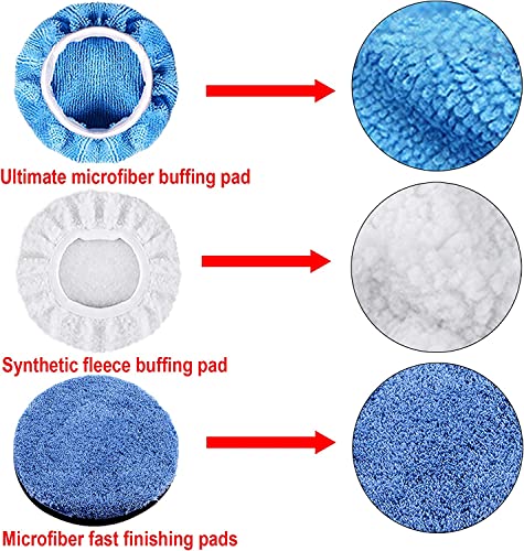 IPELY 13 Pcs Buffing Pads 6 Inch Car Polisher Attachment Buffing Wheel Polishing Bonnets for a Drill Buffer Attachment (6 Inch)