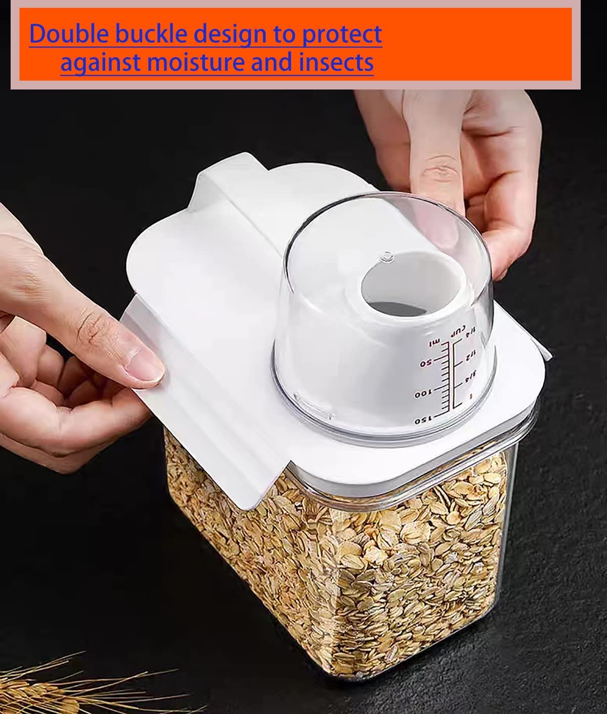 GOSUNA Cereal Dispenser Easy Flow Storage Jar Plastic Grocery Container, Cereal Containers Storage, Food Storage Containers, Dry Food Storage Containers,Multifunctional Kitchen Storage Box (1100ml)