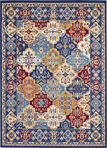Nourison Grafix Persian Multicolor 5'3" x 7'3" Area -Rug, Easy -Cleaning, Non Shedding, Bed Room, Living Room, Dining Room, Kitchen (5x7)
