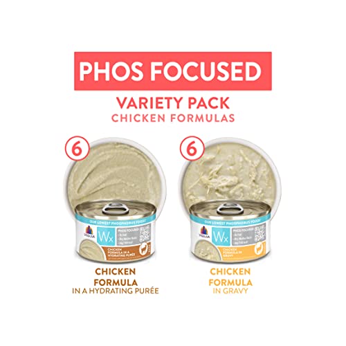 Weruva Wx Phos Focused, Chicken Formulas Variety Pack, 3oz Can (Pack of 12)