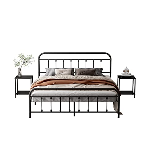 Kujielan Metal Platform Bed Frame - Stylish Simplicity Twin XL Bed Frame with Headboard and Footboard Bed Frame,Under Bed Frame Storage Suitable for Bedroom,Guest Room,Apartment