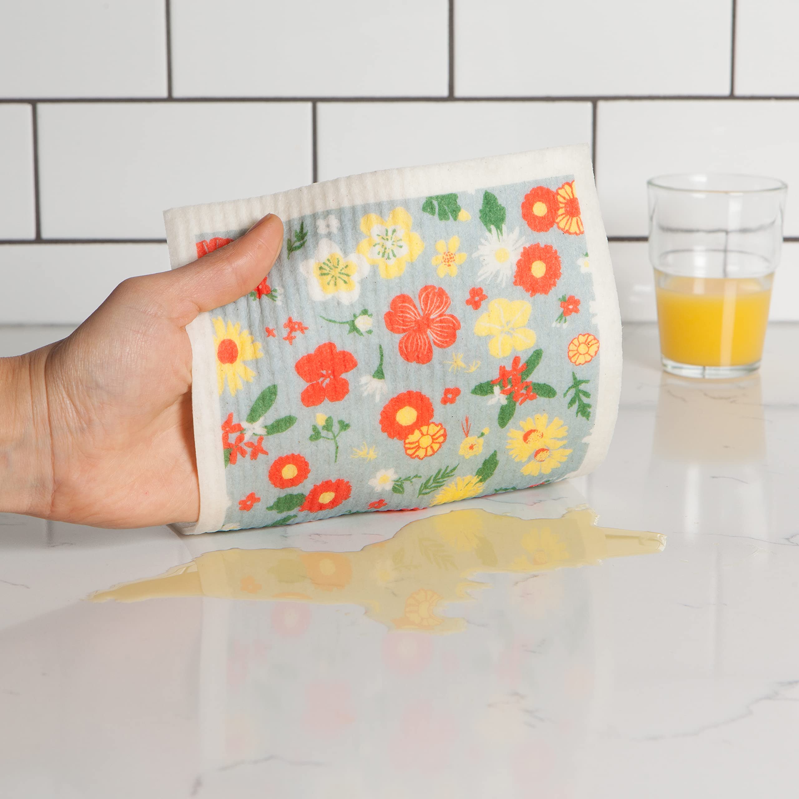 Ecologie by Danica Flowers of Month Swedish Dishcloths, Set of 3