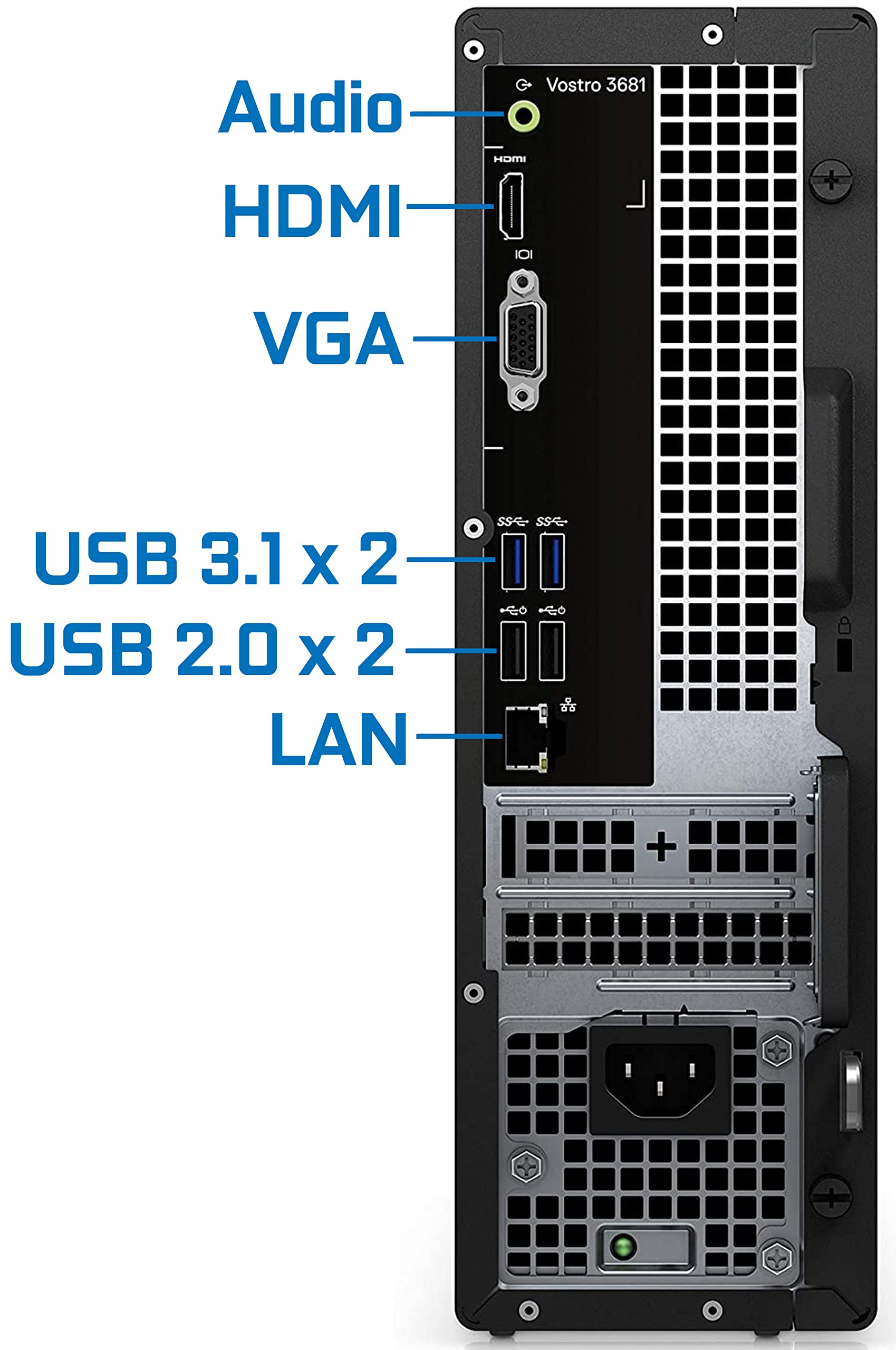 Dell Vostro 3681 Small Form Factor Desktop - Intel i5-10500 Upto 4.5GHz, 16GB RAM, 512GB NVMe SSD, Intel UHD Graphics 630 4K Support, DVD, HDMI, VGA, Wi-Fi, Bluetooth - Windows 10 Pro