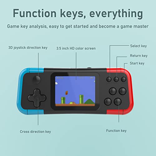 Handheld Game Machine with Built-in 500 Super Classic Games, Portable Video Game Player That Support Playing on TV, 8 Bit 3.5 Inch Screen Mini Retro Electronic Game Machine