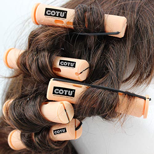 COTU (R) 48 pieces Variety Pack Perm Rods for Hair - Sizes: Small, Medium, Large & Jumbo - Colors: Tangerine, Sandy, Lilac & Gray