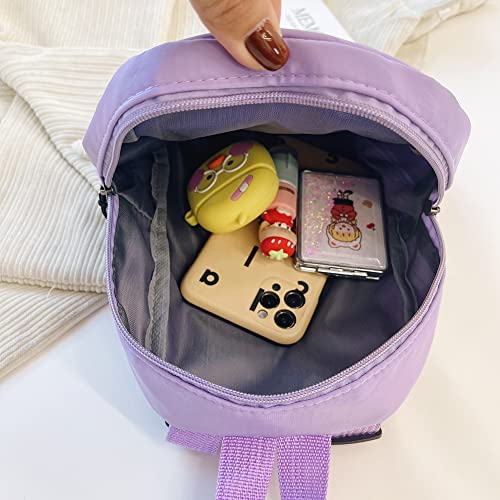 LAKEDREAM Casual Nylon Women Mini Backpack Fashion Solid Color Preppy Style Female Small Travel Knapsack Rucksacks (Style A White)