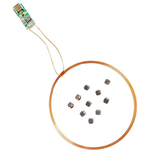 Taidacent Micro USB 50mm Remote Wireless LEDs and Coil Inductive Induction Led Lamp Light Up Wireless Charger/Charging Kit for Model Decoration Magical Toys (10PCS 3MM Multi Color LEDs + Coil)