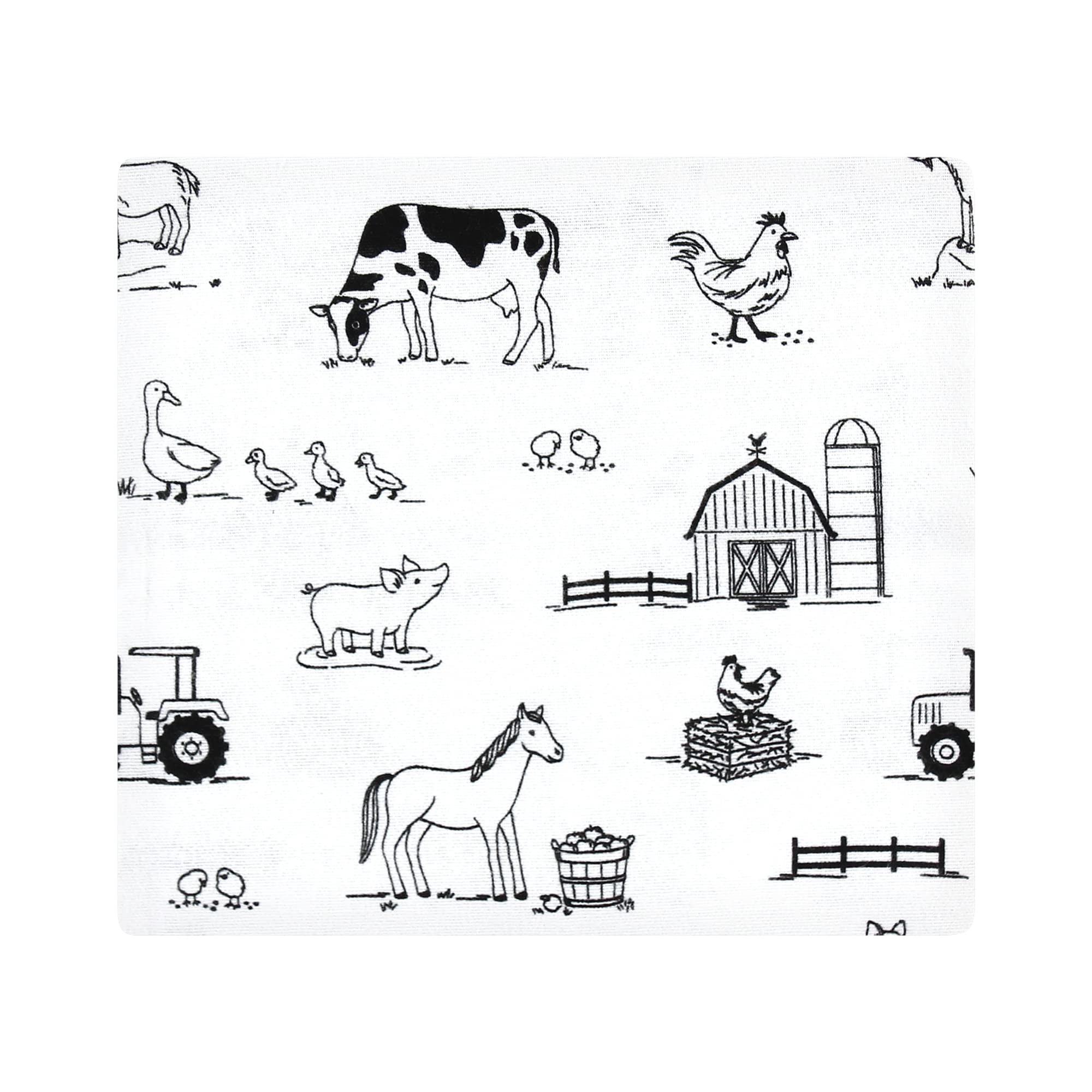 Hudson Baby Unisex Baby Cotton Flannel Receiving Blankets, Neutral Farm, One Size