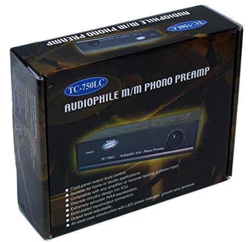 Technolink TC-750LC Audiophile RIAA Phono Preamp with Output Level Control, 85dB S/N; Black or Silver, Your Choice (Black w/ 1000mA Adaptor Upgrade)