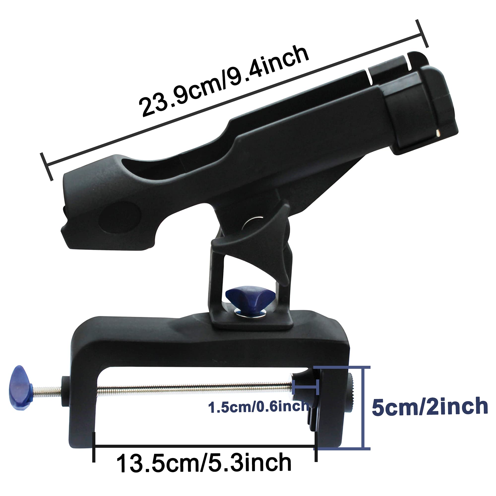 Fishing Rod Holder for Boat 360° Adjustable Boat Rod Holder Racks Clamp on Fish Pole Holders Stand Rack for Boats Kayak Canoe Raft Accessories