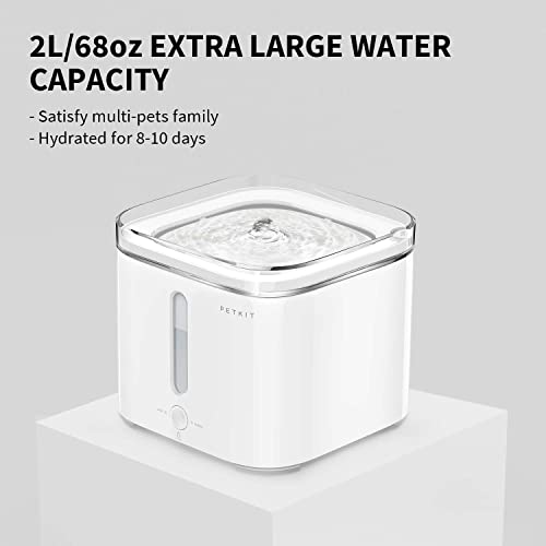 PETKIT Fresh Element Solo Automatic Pet Feeder+Eversweet 2S Cat Dog Water Fountain, White Cat Food Dispenser with 2L Water Drinking Fountain