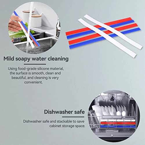 HERCHR 6Pcs Silicone Rolling Pin Guides, Dough Leveler Sticks Dough Ruler Measuring Dough Strips Guides Pastry Ruler Perfection Sticks for Thickness Guide Pastry Cookie Kitchen Restaurant