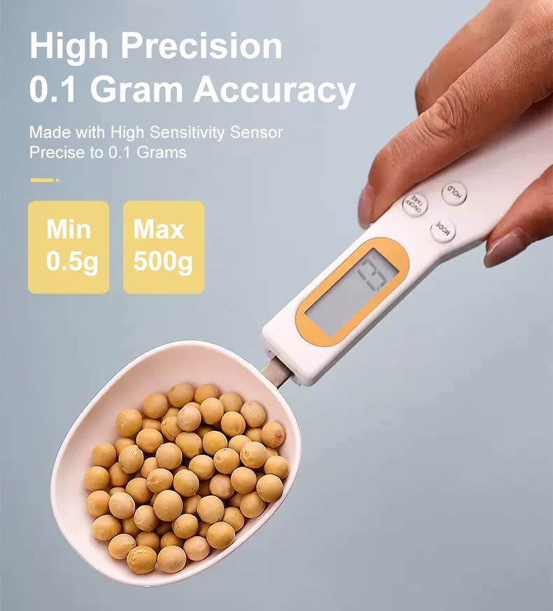 Digital Spoon Scale Electronic Measuring Spoon for Food, Spice High Precision with LCD Display Weights up to 500g (USB Charging)
