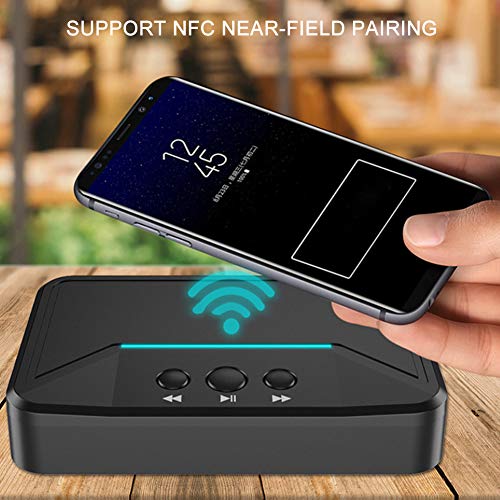 Jopwkuin Bluetooth 5.0 Receiver, NFC Near Field Pairing Perfect Sound Quality BT Receiver Long Range for AV Audio for Playing Music