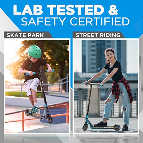 Lightweight Kick Stunt Scooter - Lab Tested Safety Certified Street Freestyle Trick Scooter w/Alloy Deck, High Impact Wheels, ABEC-9 Bearing, HIC System - for Kids & Teens (Gravity in Aliens)