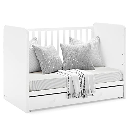 GAP babyGap Graham 4-in-1 Convertible Crib with Storage Drawer - Greenguard Gold Certified, Bianca White