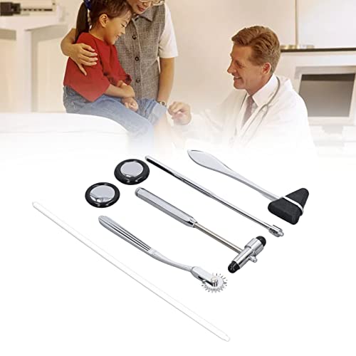 Instrument, Neurological Hammer Set Stainless Steel Silver Ergonomic Handle 5PCS Multifunctional for Body Surface Measurement for Doctor