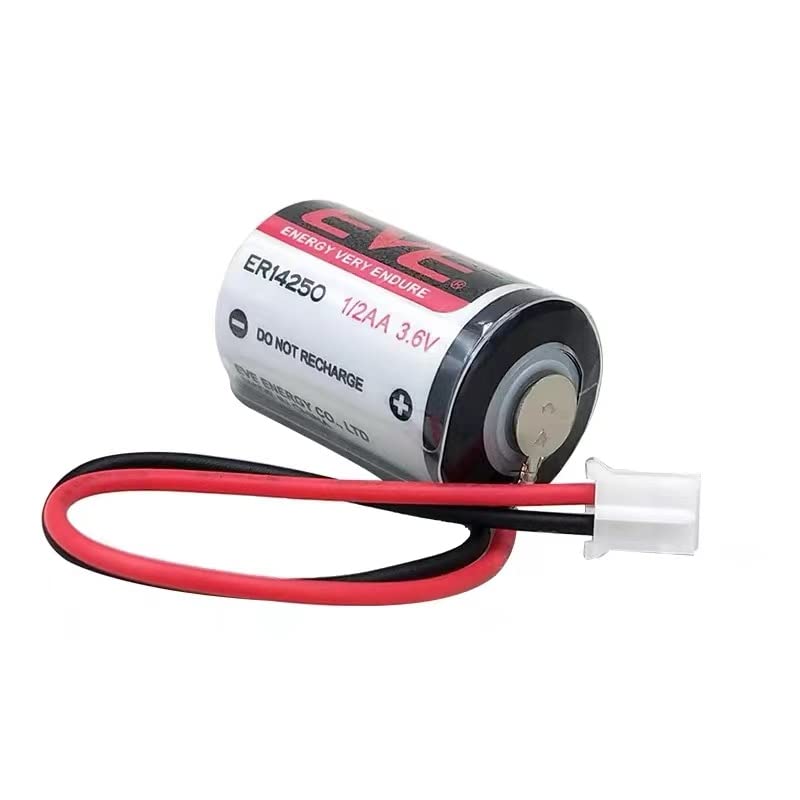 HUHAO (Pack of 5) EVE ER14250 3.6V LS14250 1/2 AA Size 1200mAh Lithium Battery with Plug Compatible with (EVE ER14250)