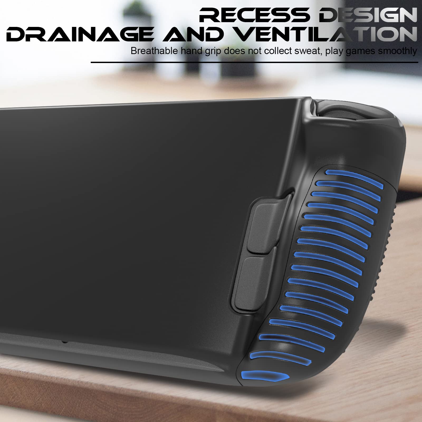 Ermorgen Protective Case Compatible for Valve Steam Deck, Full Protection Silicone Cover with Anti-Slip Particles (Excellent Touch), Comfort Shockproof Protector Grip Shell for Steam Deck -Black
