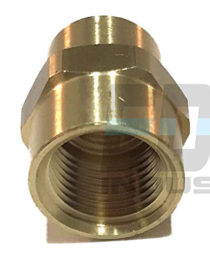EDGE INDUSTRIAL BRASS REDUCING COUPLING 3/8" X 1/4" FEMALE NPT FNPT FUEL/AIR/WATER/OIL/GAS WOG (QTY 01)