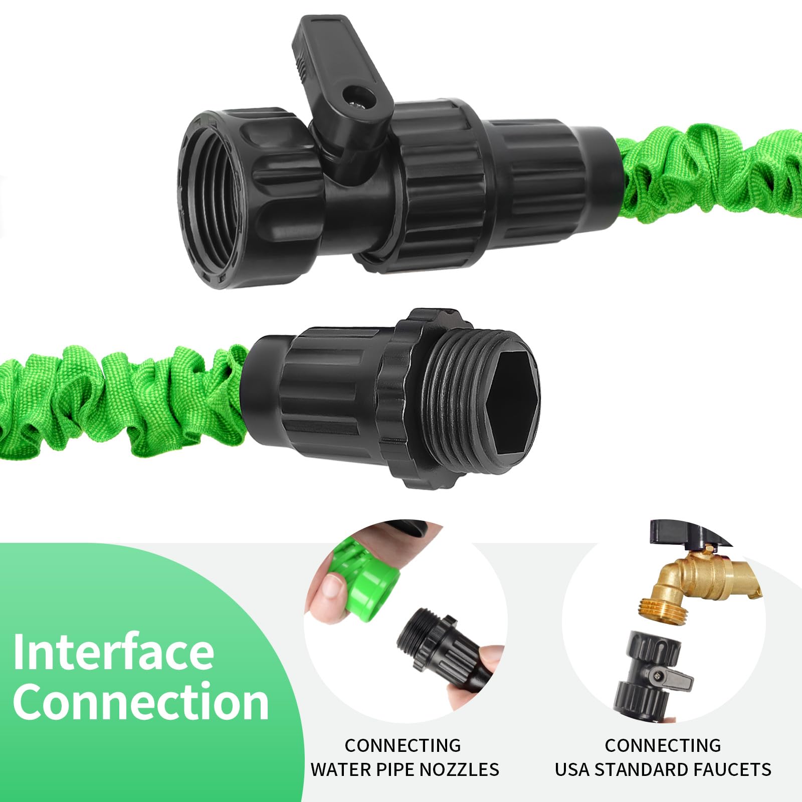 Garden Hose Expandable Water Pipe: 50FT Flexible Water Hose with 7 Function Spray Nozzle, Lightweight Retractable Hose for Garden Yard Cleaning