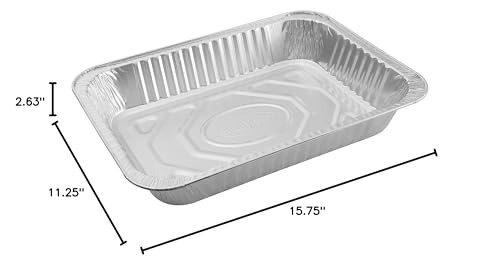 Kingsford Heavy Duty AllPurpose Aluminum Pans,Disposable Aluminum Foil Pans Ideal for Cooking, Baking, Steaming, Grilling, & Smoking Safe, Disposable Chafing Dish (Pack of 7)