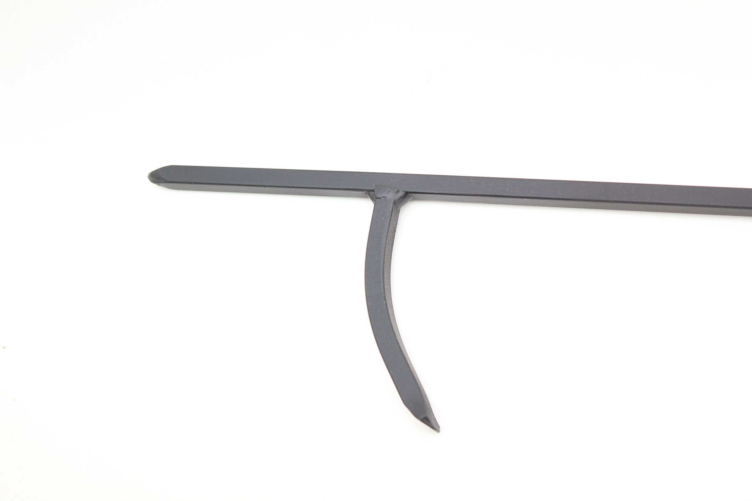 The Cottage Place Large Steel Fire Pit Poker with Wood Handle 40 Inch Long for Campfires, Fire Pits, Fireplaces, and Wood Stoves
