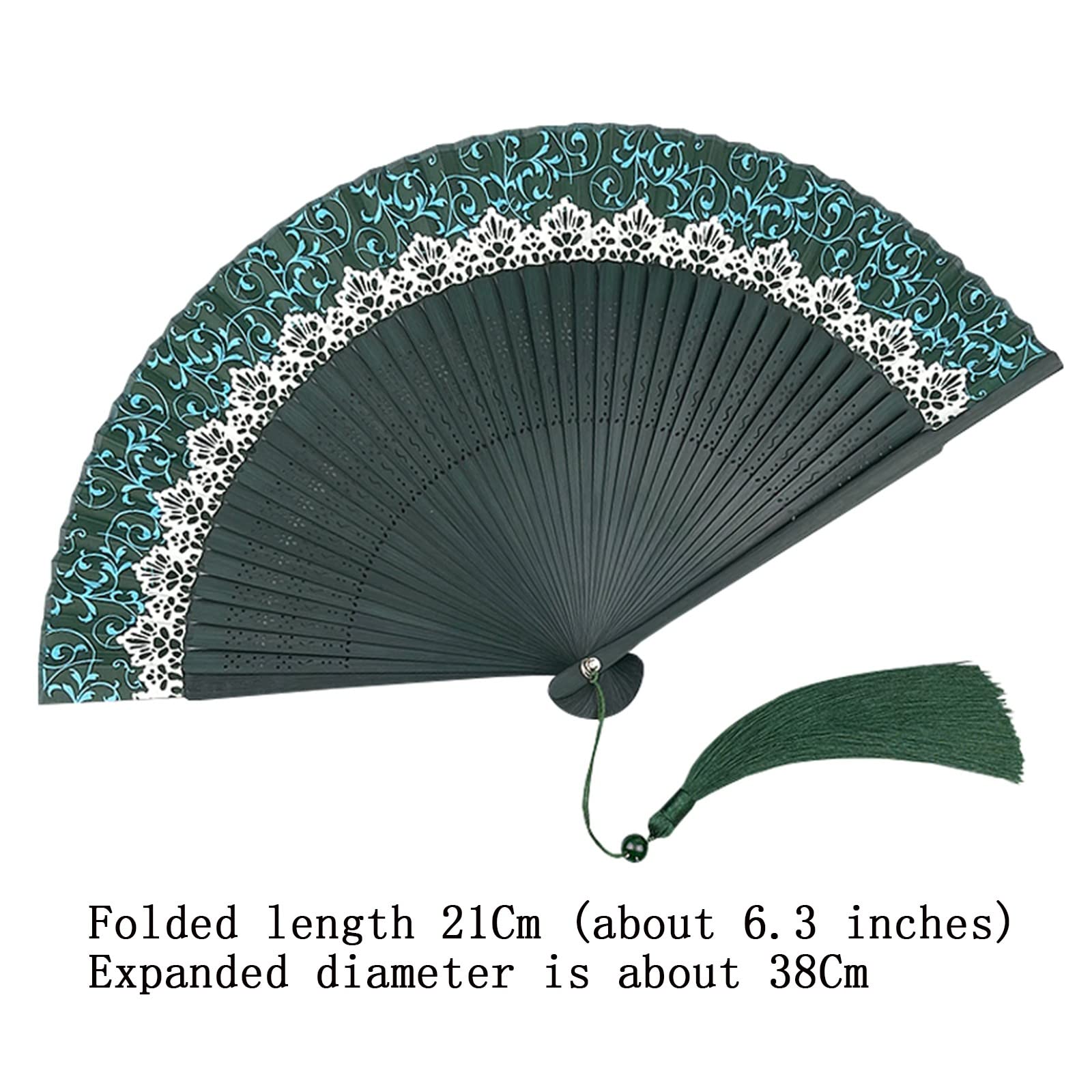 ERTUO Hand Fan Chinese Silk Folding Fan Retro Women's Men's Folding Fan to Cool Down in Summer(Color:C)